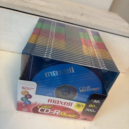 Maxell Color CD-R Music Black Media 80 Minute 700MB 30 PACK BRAND NEW ...