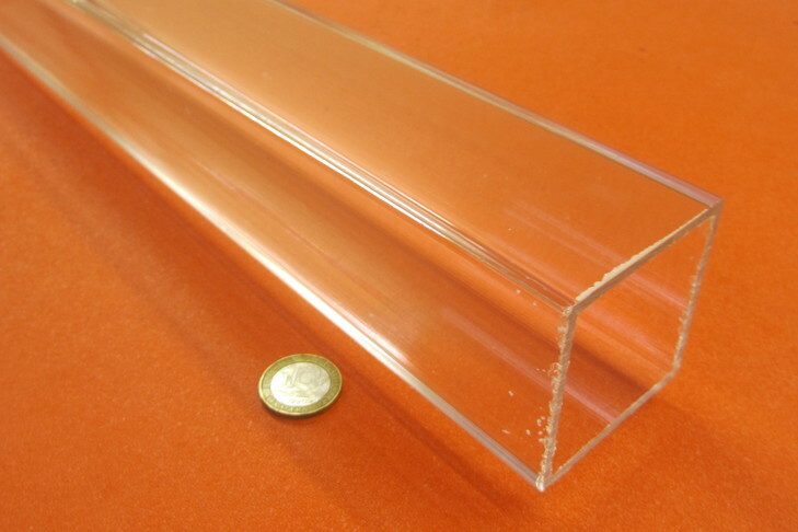Acrylic Square Tube Clear Extruded 2.25" SQ x .125" Wall x 72" Length ...