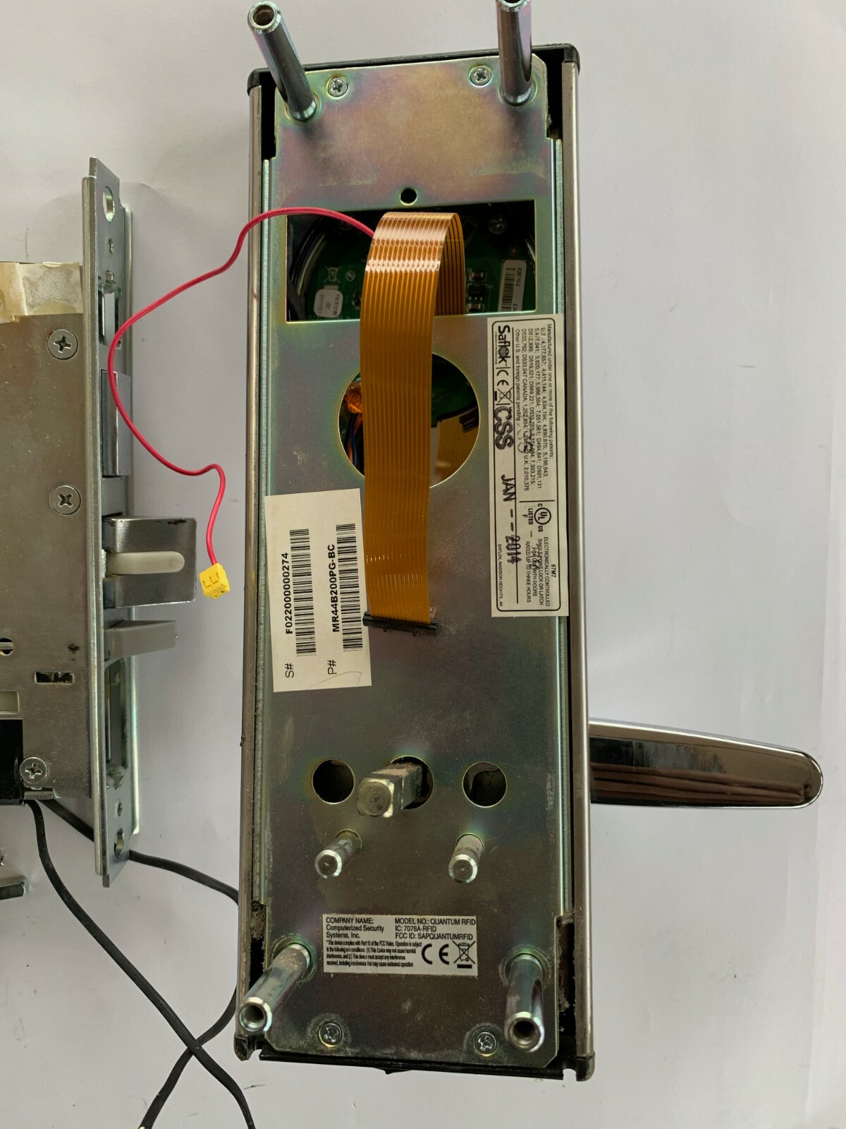 Used Saflok MT RFID Hotel Lock Bright Chrome Stainless Steel look BLE ...