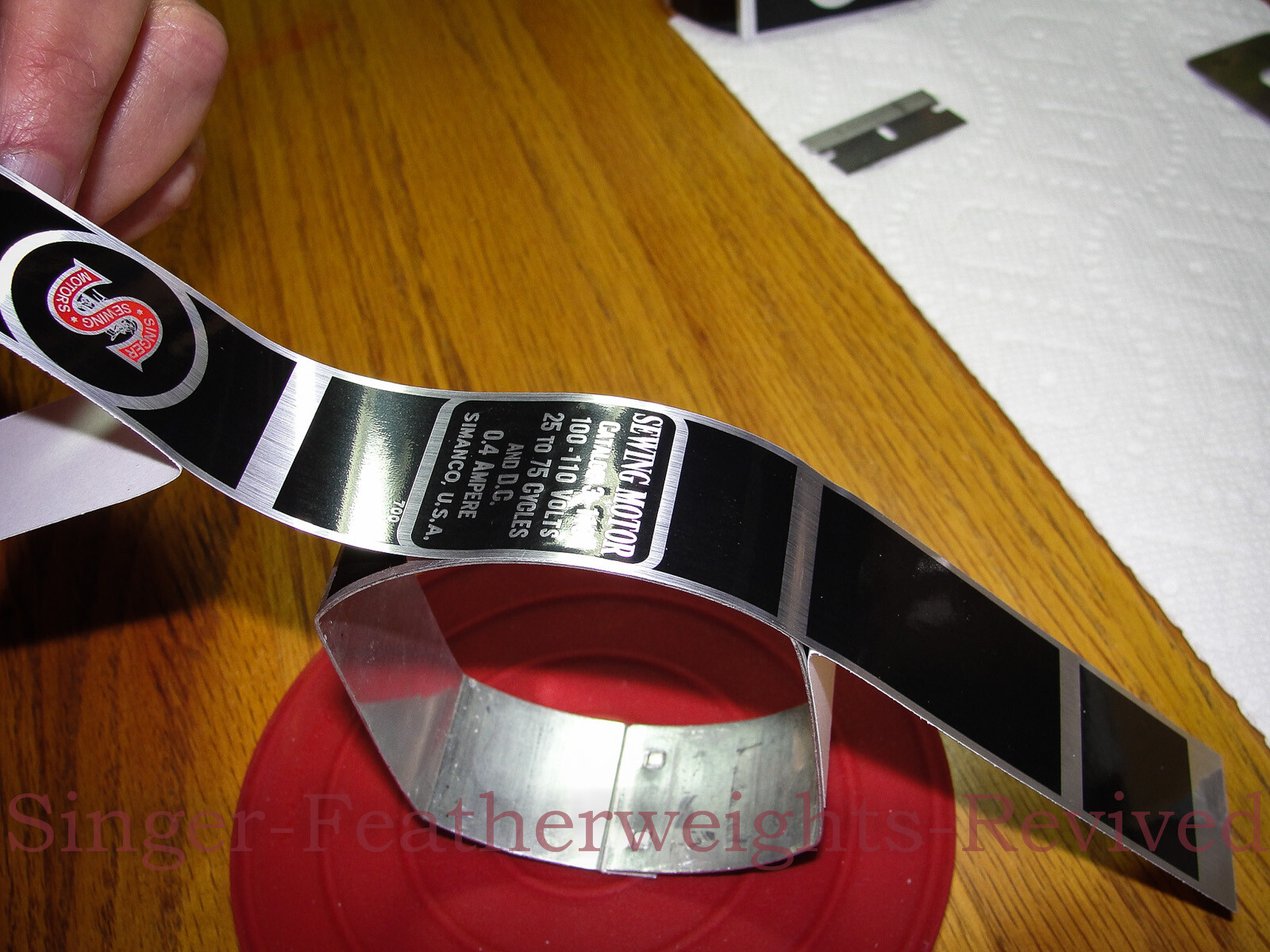 SINGER FEATHERWEIGHT MOTOR BAND OVERLAY MOTOR DATAPLATE OVERLAY 221 ...