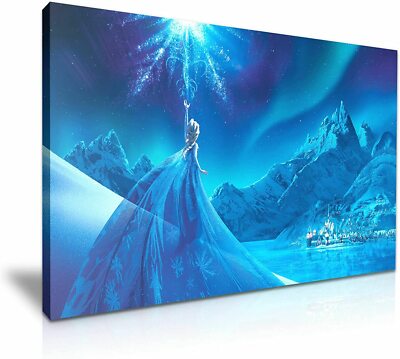Disney Frozen Elsa canvas wall art Wood Framed Ready to Hang XXL | eBay UK