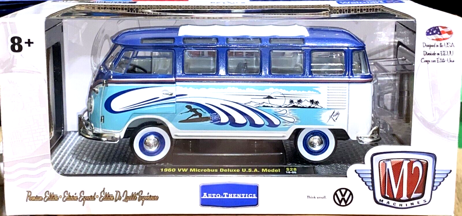 M2 Machines 1:24 Scale 1960 VW MicroBus Deluxe USA Model Premium ...