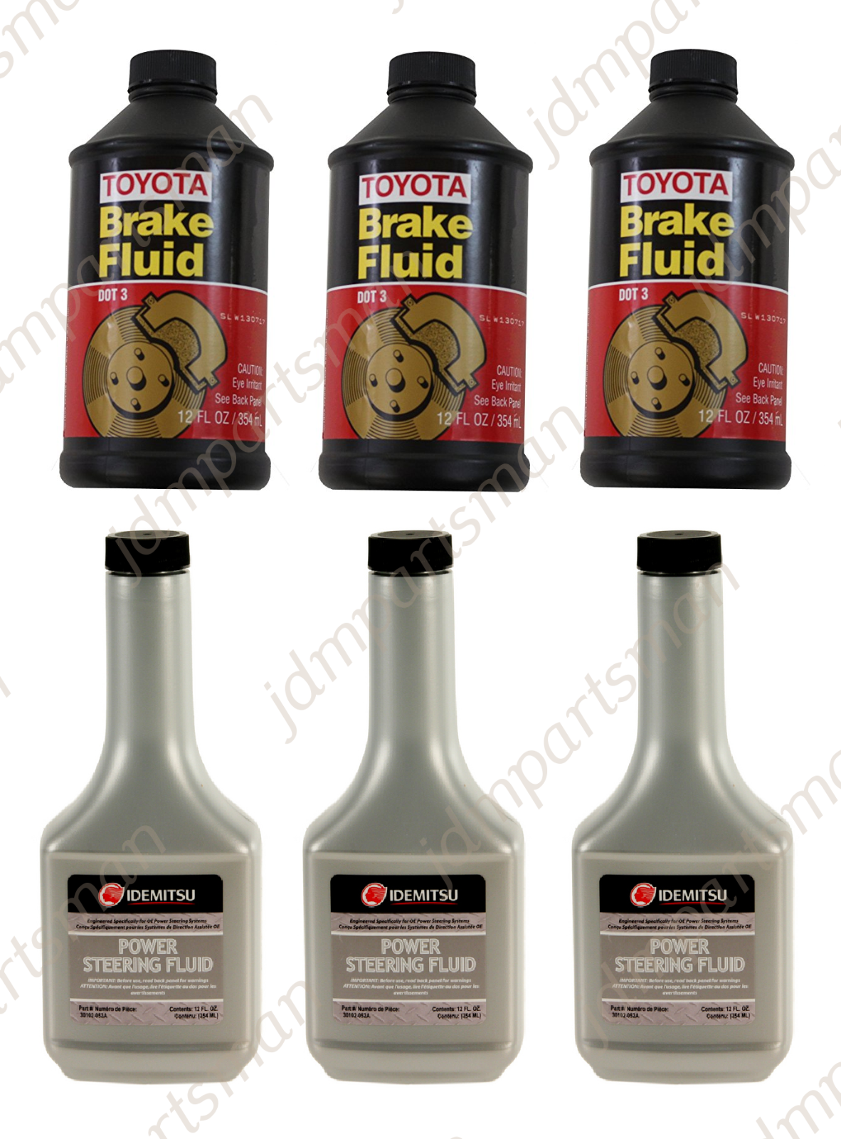 GENUINE (3x) DOT 3 Brake Fluid + (3x) Idemitsu Power Steering Fluid Lexus Toyota | eBay