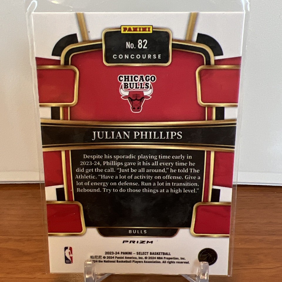 2023-24 Panini Select #82 Julian Phillips Blue Prizm Chicago Bulls | eBay