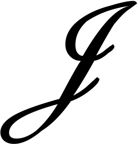 Script Letter J Initial Vinyl Sticker Decal Monogram Elegant Font ...
