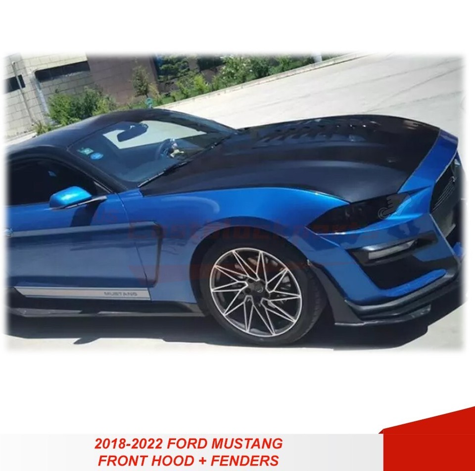 For 2018-2020 Ford Mustang GT500 Style Front Bumper Kits W/Grille+Hood ...