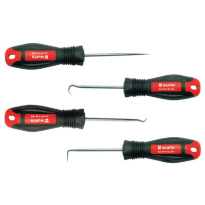 Wurth 4 Piece Pick & Hook Set 258mm for O-Rings, Seals, Bushes and ...