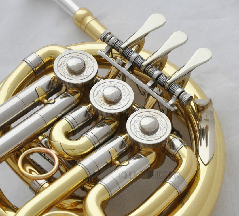 Sale Top Brand New Gold Piccolo MiNi French Horn Bb Key Engraving Bell ...