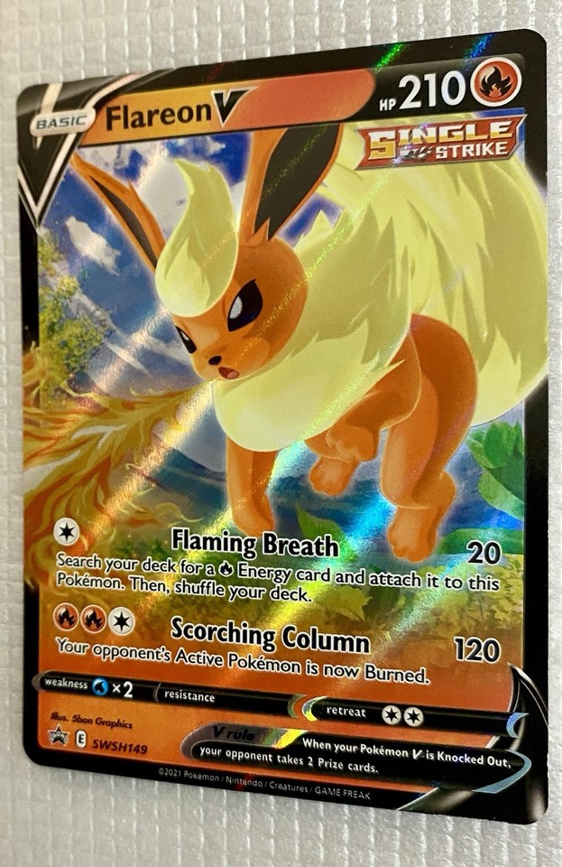 Pokémon TCG Flareon V SWSH149 Black Star Promo Holo Pokémon Card | eBay ...