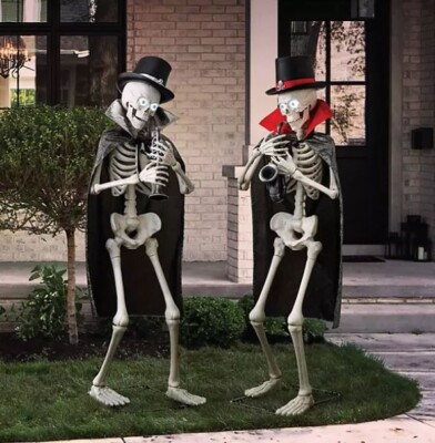 6' ANIMATED SET OF 2 MUSICAL SKELETONS Halloween PROP | eBay