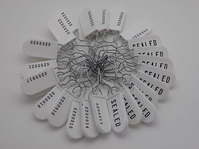 25 White Wire Padlock Evident Safety Lock Electric Meter Tag Security ...