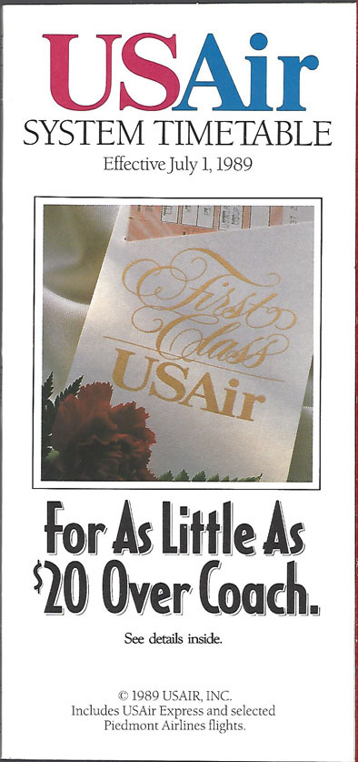 USAir system timetable 7/1/89 [308US] Buy 4+ save 25% | eBay