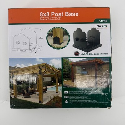 OZCO 54209 8x8 Post Base Laredo Sunset Black Metal Pergola Deck ...
