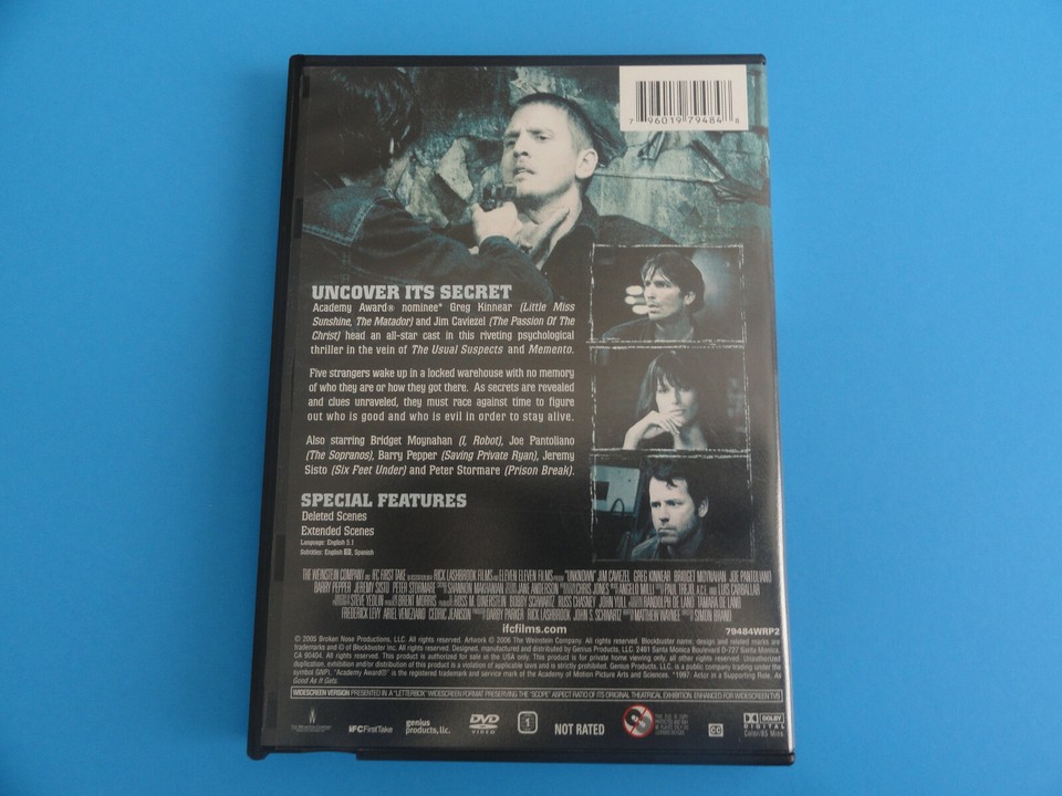 UNKNOWN (DVD, 2005) BLOCKBUSTER VIDEO EXCLUSIVE - JIM CAVIEZEL, PETER ...