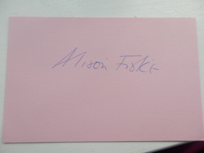 ALISON FISKE - TV ACTRESS - AUTOGRAPH | eBay