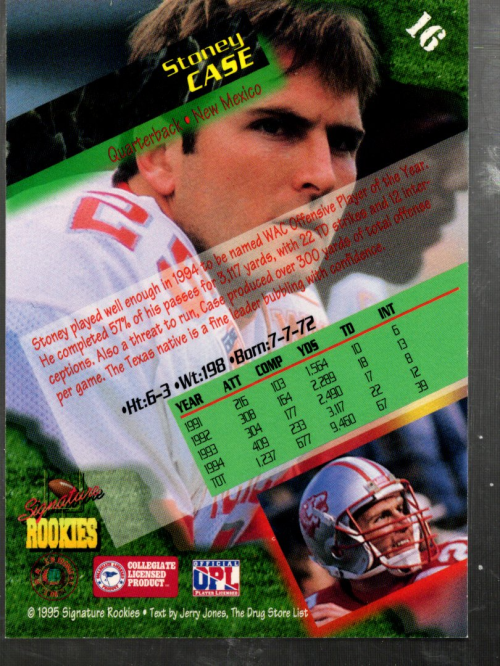 B4558- 1995 Signature Rookies Autographs #16 Stoney Case Auto /7750 ...