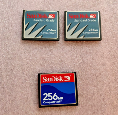LOT x3 - SanDisk SDCFB-256-201-00 256MB Compact Flash CF Storage Memory ...