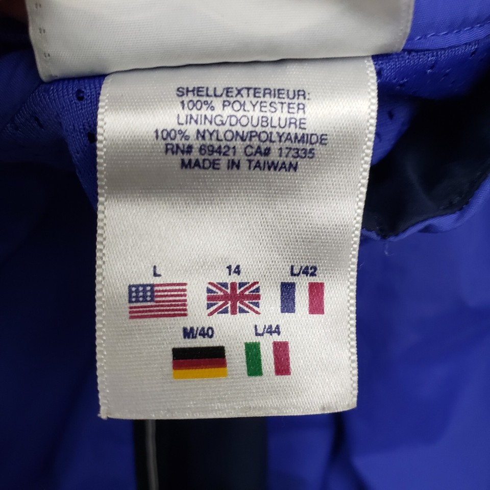 Reebok Full Tracksuit Windbreaker Jacket Pants Adult Mens L Blue ...