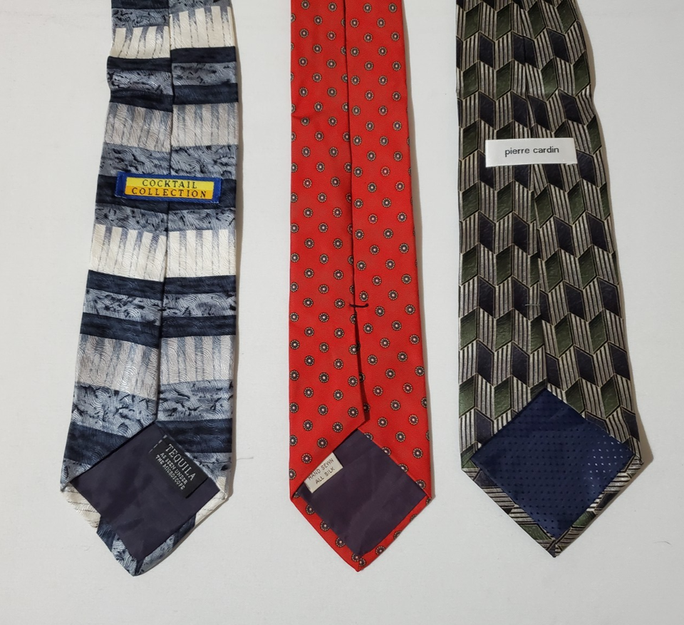 Lot of 3 Mens Neck Ties Pierre Cardin, Cocktail Collection, Silk ...