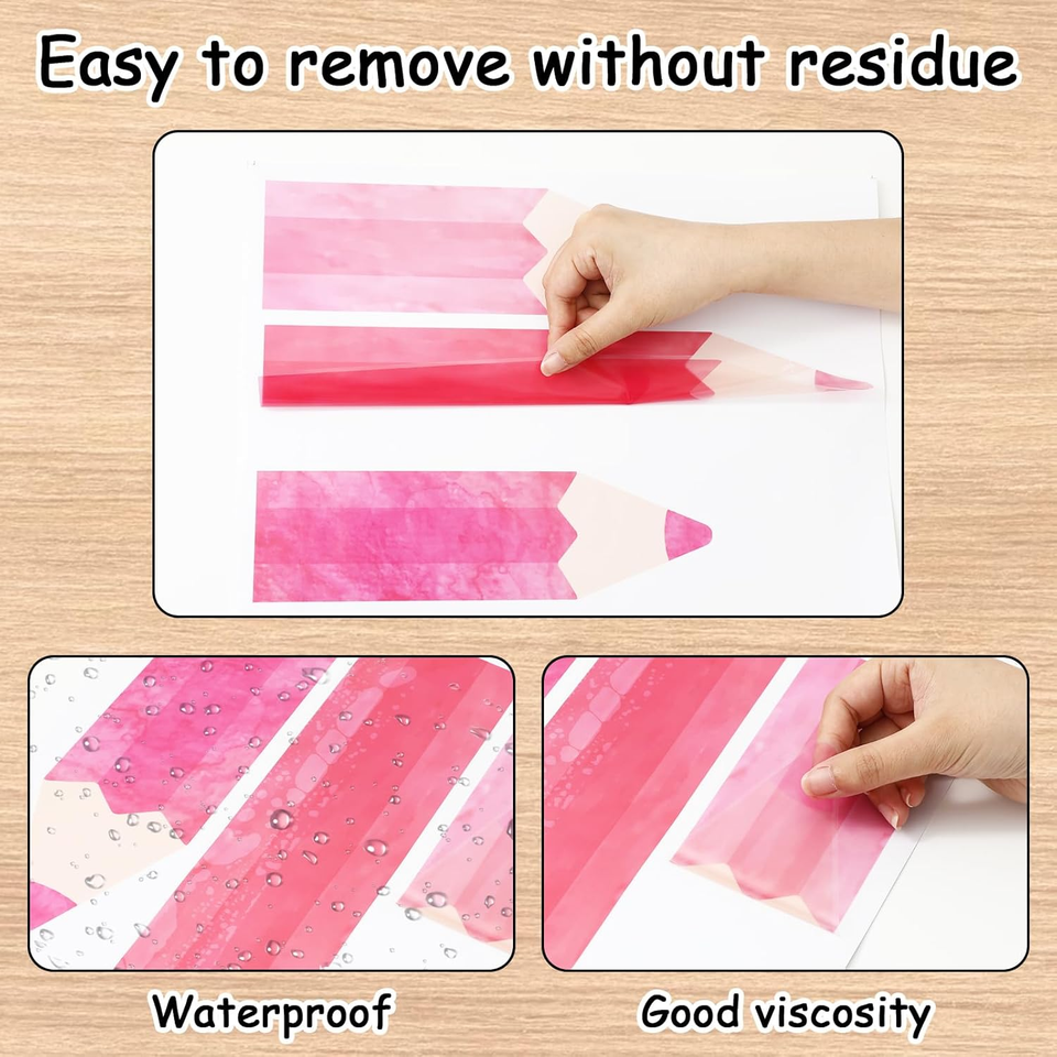8 Sheet Pastel Pencil Wall Stickers Watercolor Macaron Color Pencil ...