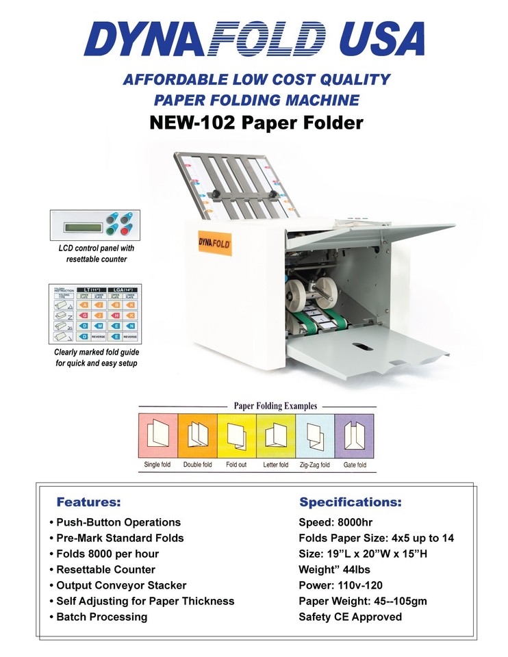 Dynafold automatic paper folding machine | eBay