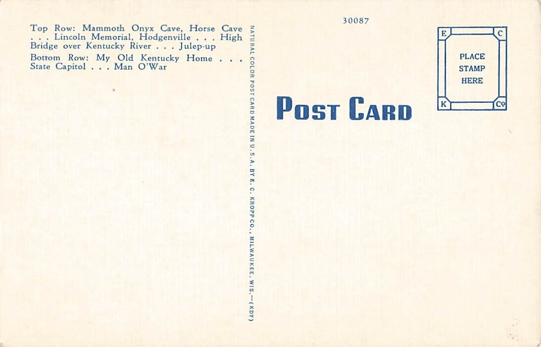 Postcard State Map Kentucky KY | eBay