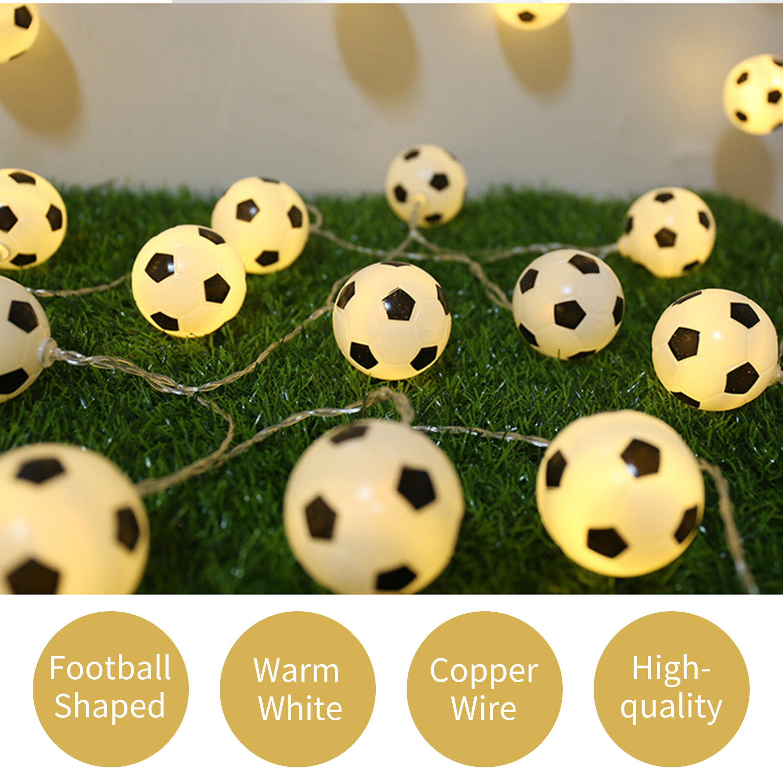 5ft 10LED String Football Soccer Shaped Fairy Decorative E8V7 | eBay