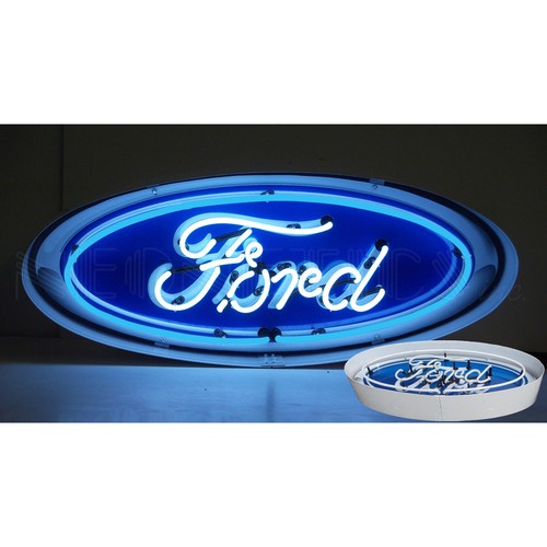 Ford Neon sign in Steel Case Hand blown Glass Wall Lamp Truck Mustang F ...