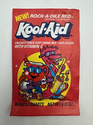 Vtg 1990's Kool Aid NEW! Rock A Dile Red Flavored Soft Drink Mix ...