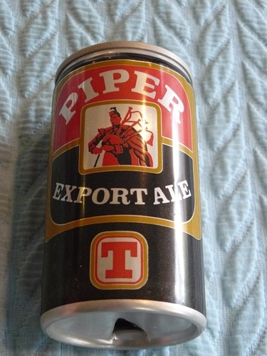 Red/Black/Whte PIPER EXPORT BEER CAN Pull Tab BOTTOM OPEN 11.66 oz ...