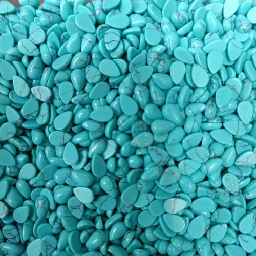 100pcs 4x6mm Artificial Turquoise Stone Teardrop CAB CABOCHON DIY ...