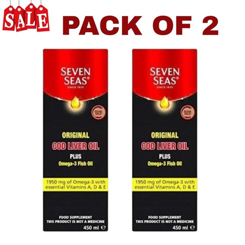 Seven Seas Cod Liver Oil Range Traditional Liquid 450ml-PACK OF 2 -EXP ...