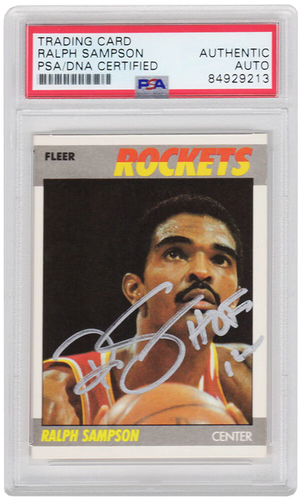 Ralph Sampson Signed Rockets 1987 Fleer Basketball Card #95 w/HOF'12 ...