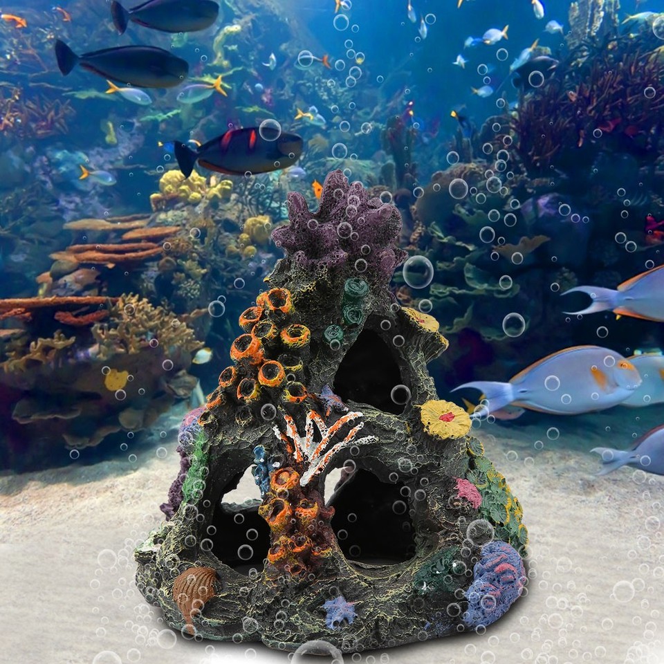 Simulation Resin Mountain Fish Tank Aquarium Ornaments Decor | eBay