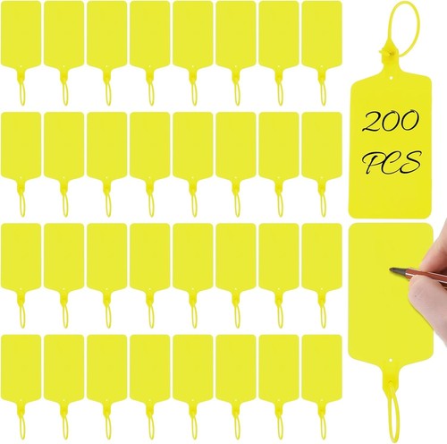 200 PCS Plastic Shipping Tags Waterproof Self Locking Seal Yellow | eBay