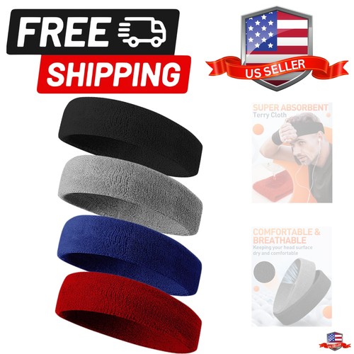 Sweatbands Sport Headbands for Men & Women,Terry Cloth Sweat Band for ...