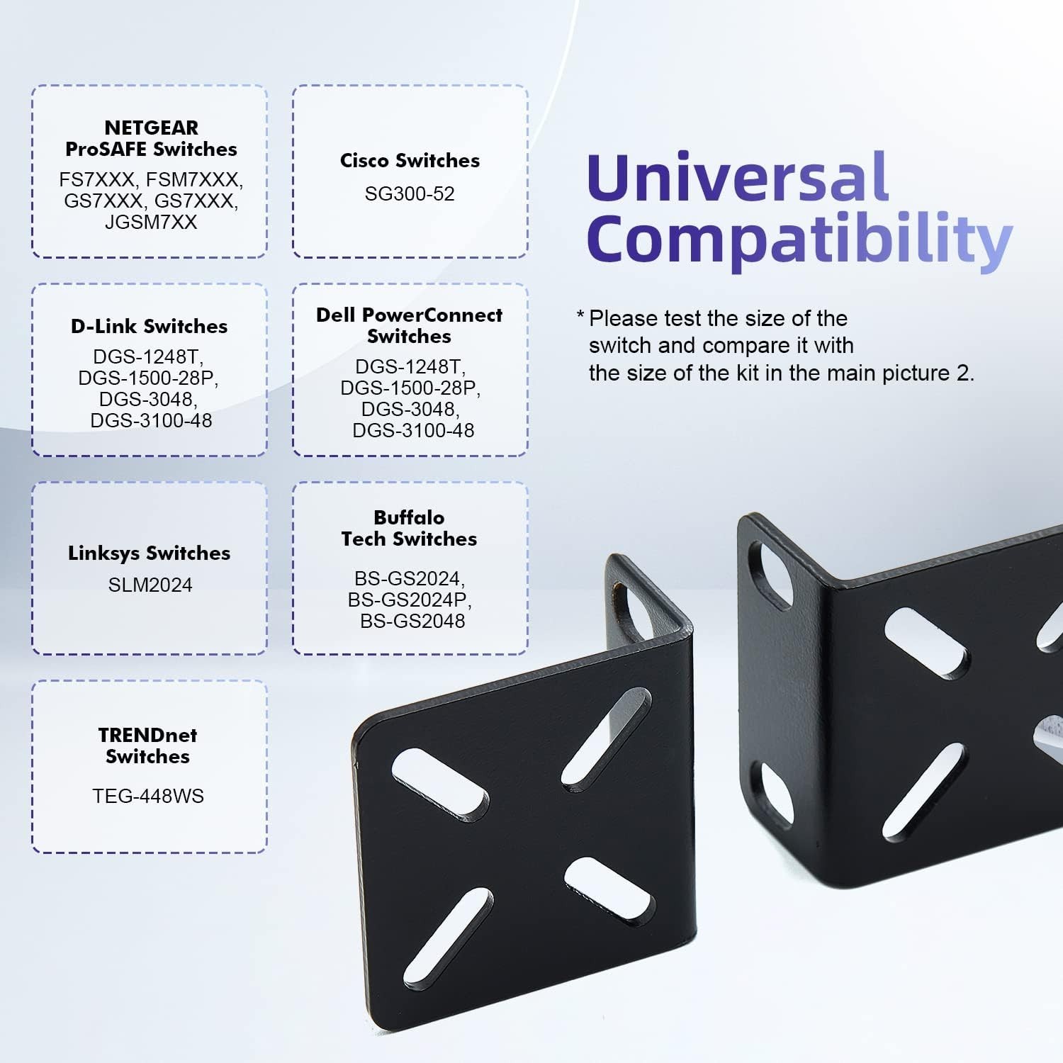 Universal 1U Rack Mount Kit, Adjustable Rack Ears for Cisco Dell ...