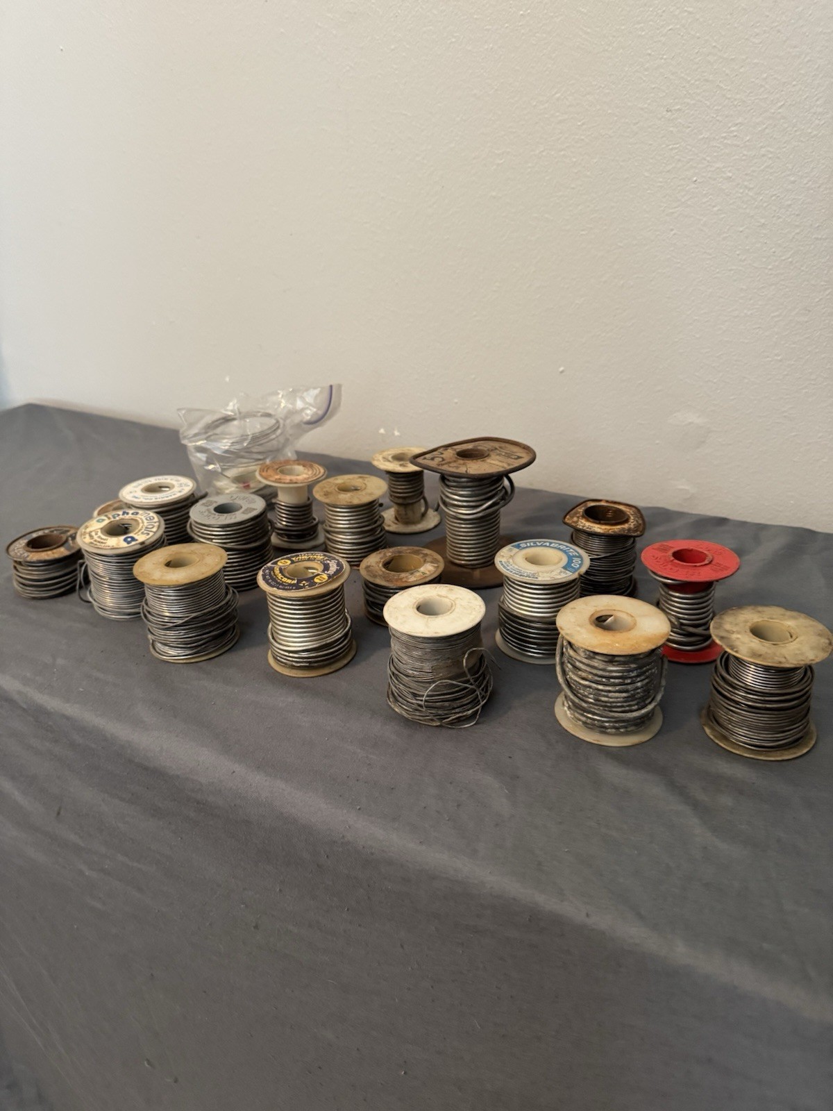 12.6lb Vintage SOLDER HOARD Lot NOS 1970s Alpha Metals Silvabrite ...