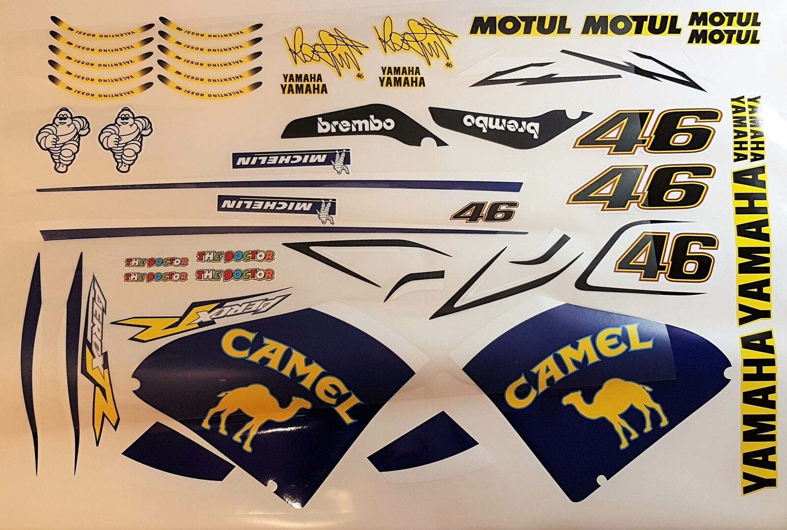 Yamaha Aerox MBK Nitro Camel Rossi Factory DEKOR DECAL KIT Aufkleber ...