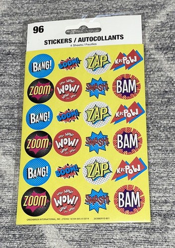Greenbrier International Stickers Bam Bang! Wow! Zap Words comic book ...