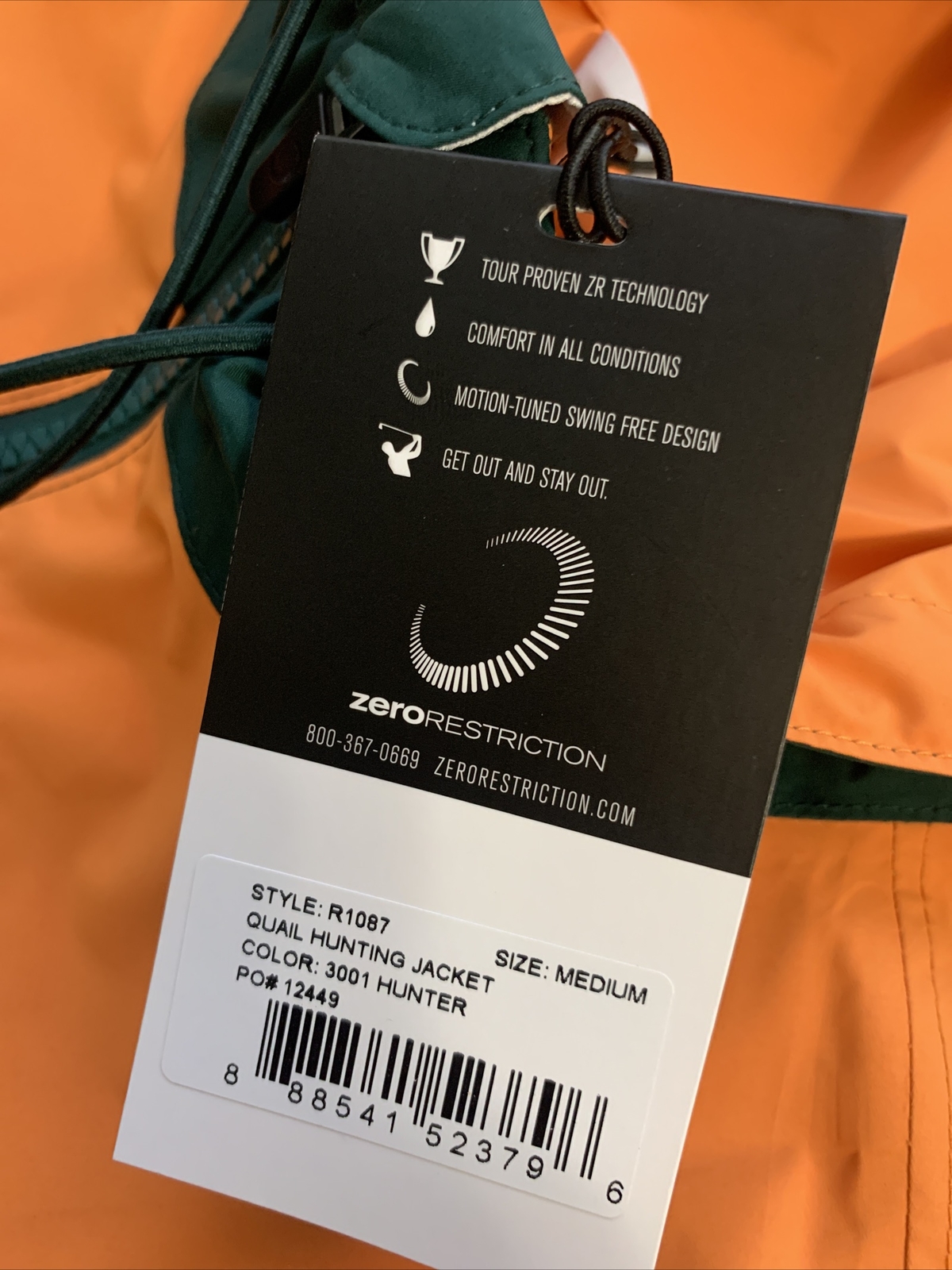 New Zero Restriction Waterproof Quail Hunting Jacket Hunter Mens Medium NWT | eBay