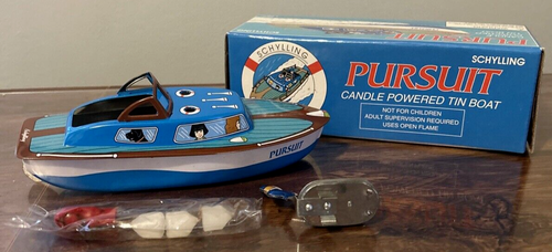 Candle Powered Tin Boat - Schylling Pursuit Complete in box - used ...