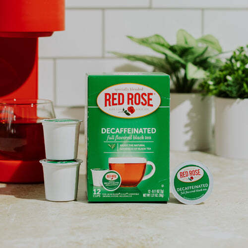 Red Rose Decaf Black Tea Single Serve Cups for Keurig K Cup Brewers ...