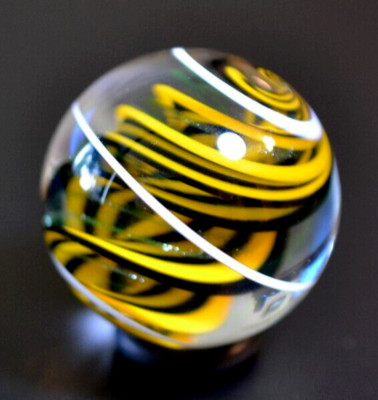 JOSHUA JUSTICE GLASS MARBLE/1.247"-BLACK & BUTTERNUT BLACKLIGHT ...