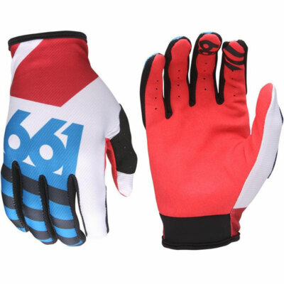 MENS 661 SIXSIXONE COMP MTB MOTOCROSS MX CYCLE BIKE GLOVES LINES RED ...