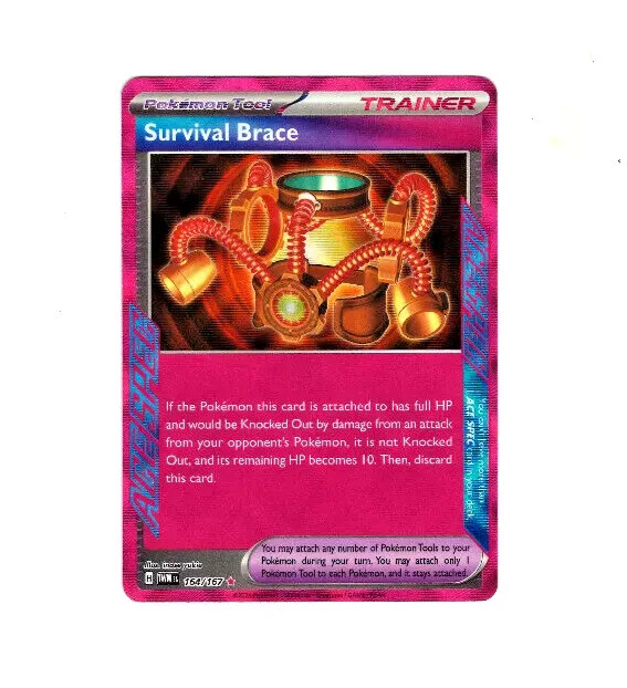 Pokemon Twilight Masquerade SURVIVAL BRACE 164/167 Ace Spec Holo Card ...