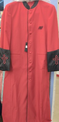 Clergy Robe for Church Pastor, Minister, Bishop. RED/BLACK Large | eBay