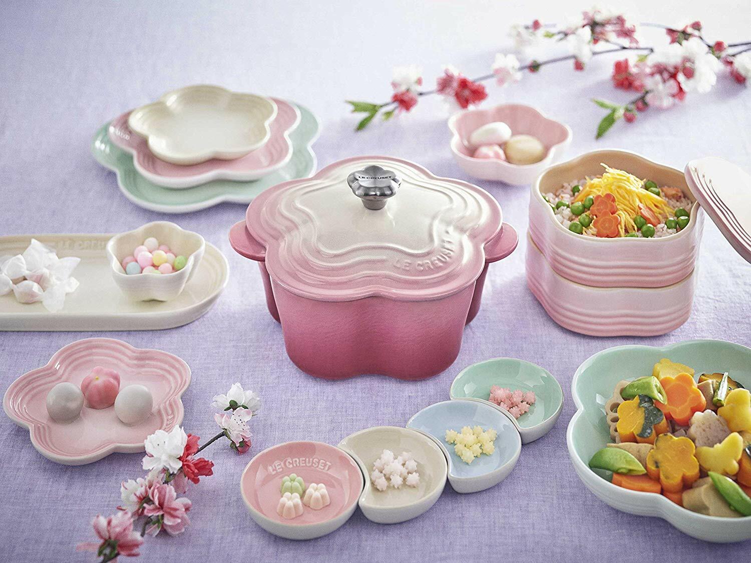 Le Creuset round source plate set small bowl pastel cotton 9x2.5cm 4 ...