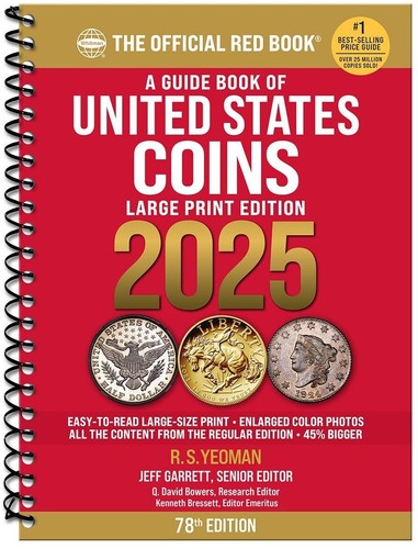 New Official Red Book Guide United States Coins 2025 LARGE PRINT 78th ...