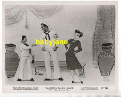 GENE KELLY DAVID KASDAY ORIG 8X10 PHOTO W/ ANIMATION '57 INVITATION TO ...